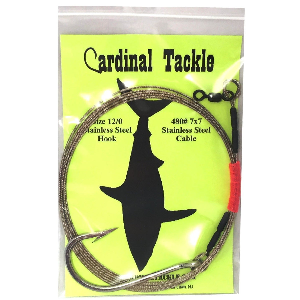 480# Bright Cable Shark Rig- 12/0 SS Hook – Cardinal Tackle